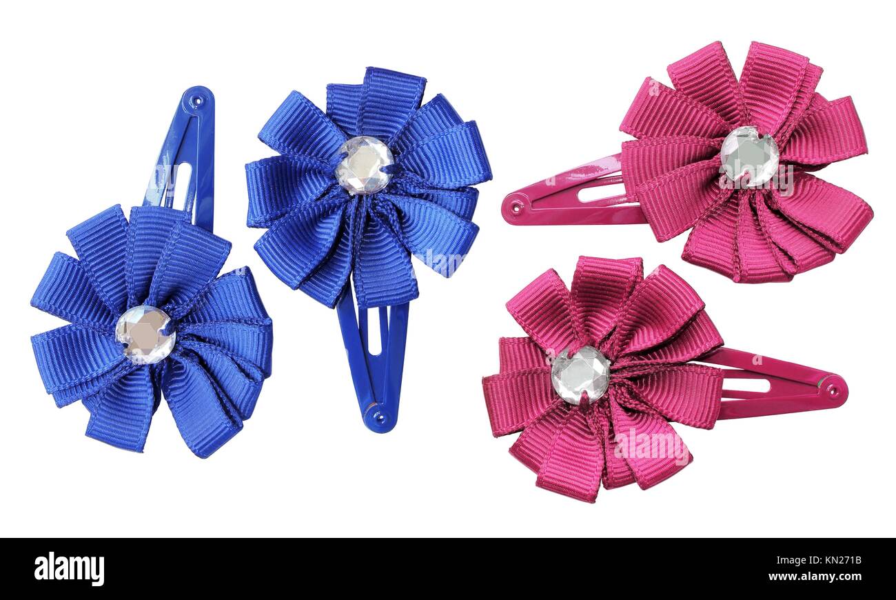 Hair Clips on White Background Stock Photo - Alamy