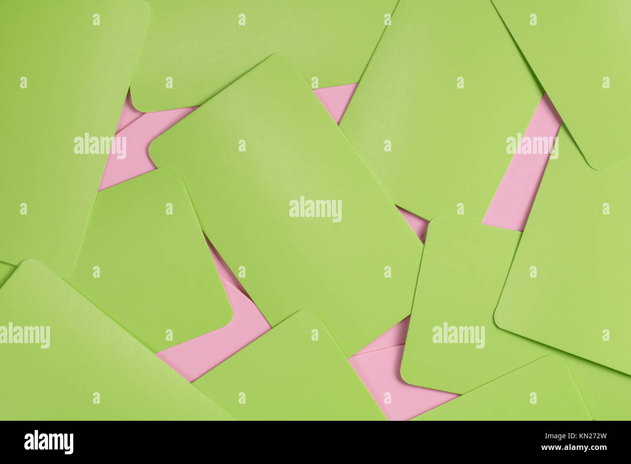 The colorful background from paper lime green and pink flashcards Stock ...