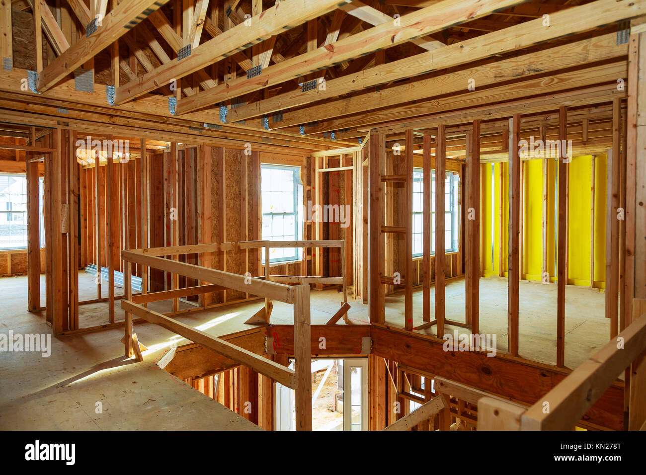 unfinished wood frame building or a house Stock Photo - Alamy