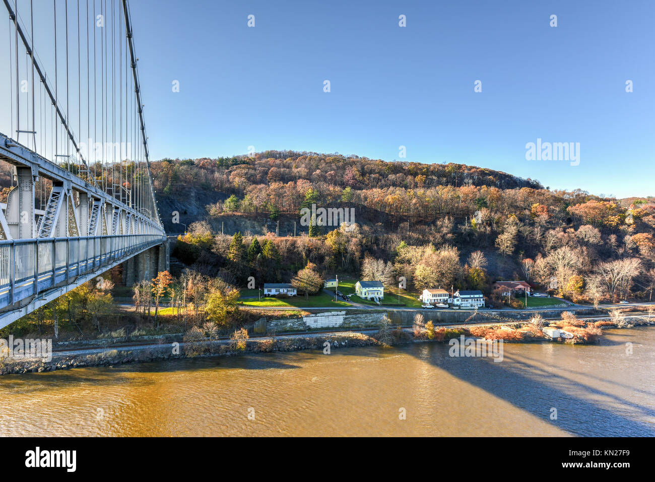 Mid-Hudson Bridge crossing the Hudson River in Poughkeepsie, New York ...