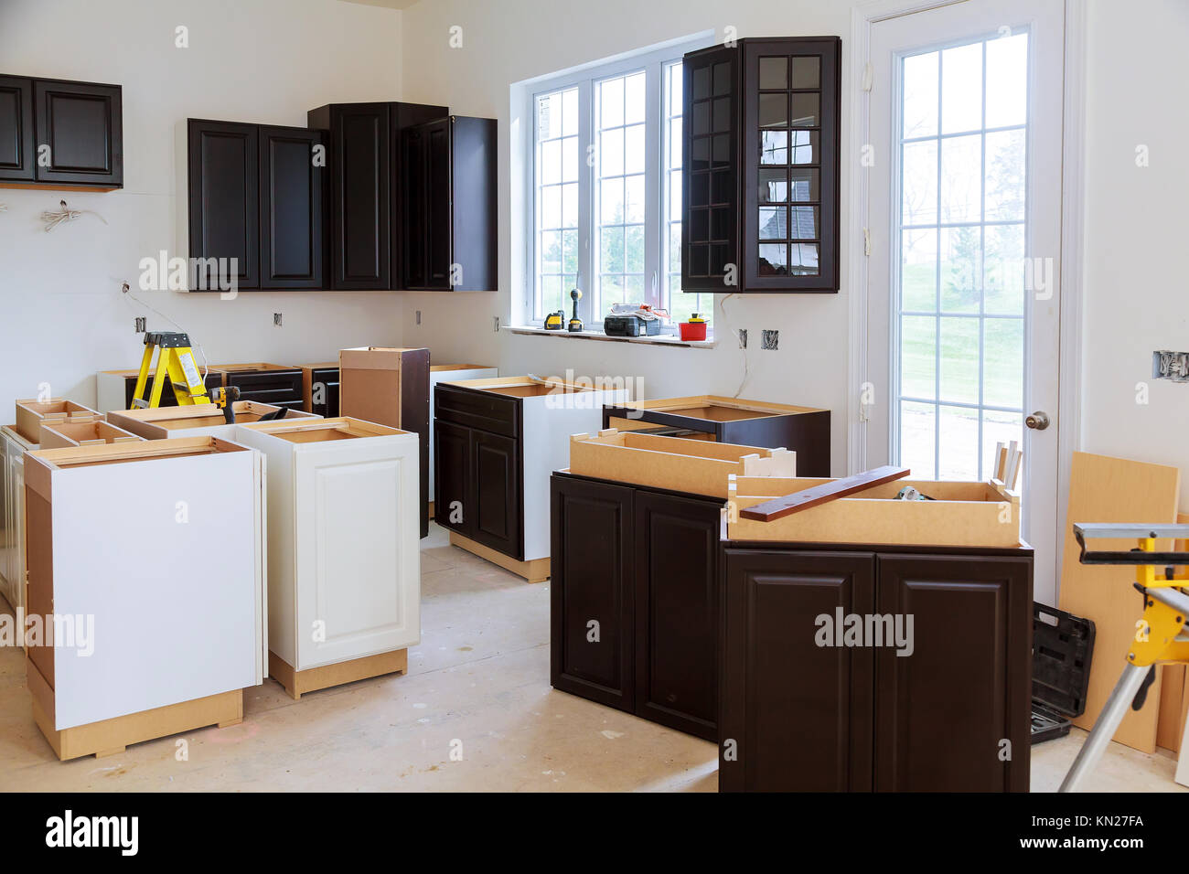 Installing new induction hob in modern kitchen kitchen Installation of ...