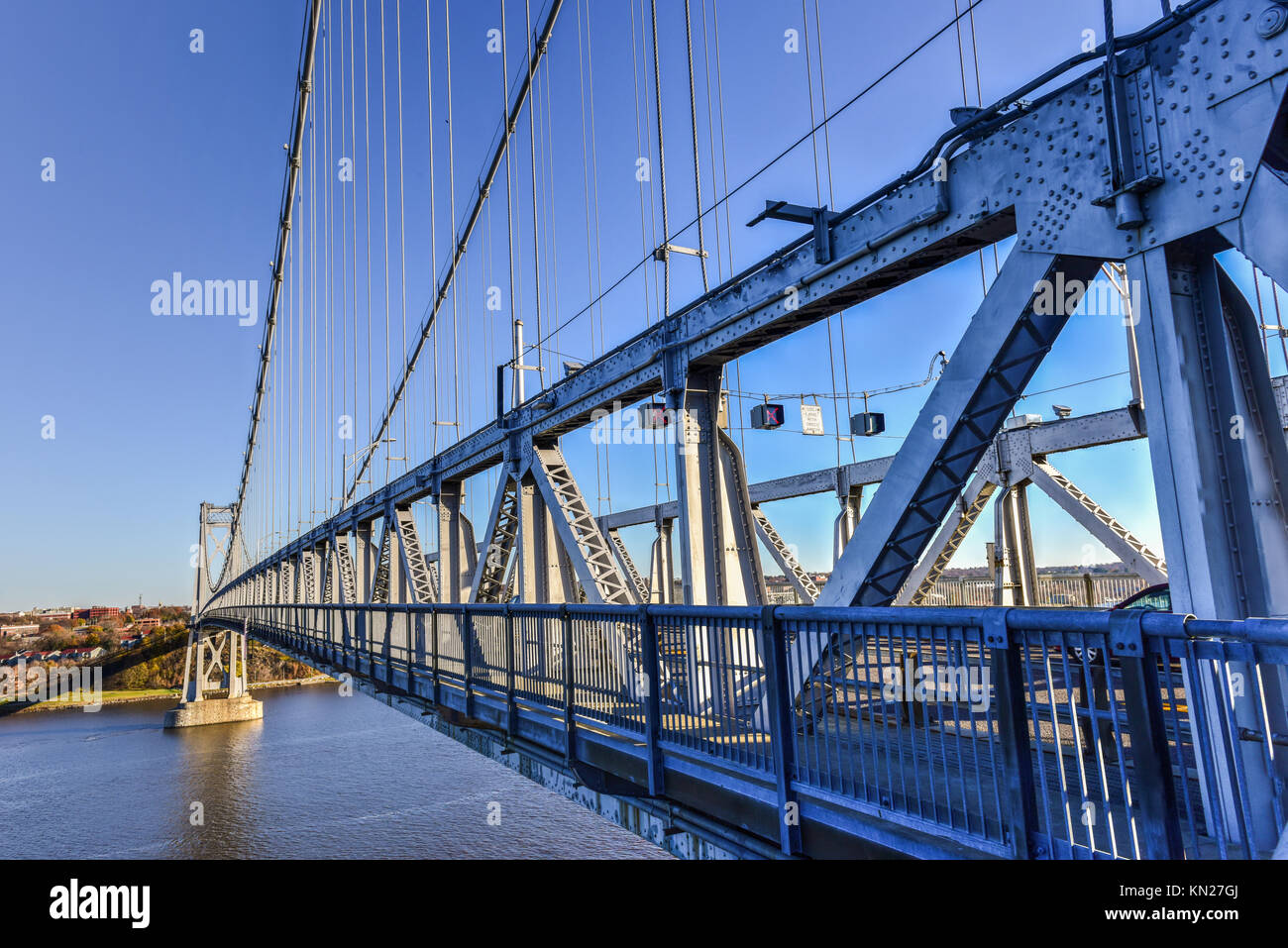 Mid-Hudson Bridge crossing the Hudson River in Poughkeepsie, New York ...