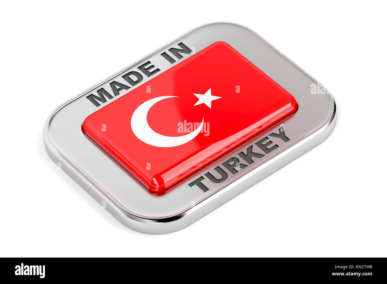 Shiny badge with text Made in Turkey with Turkish flag inside Stock ...