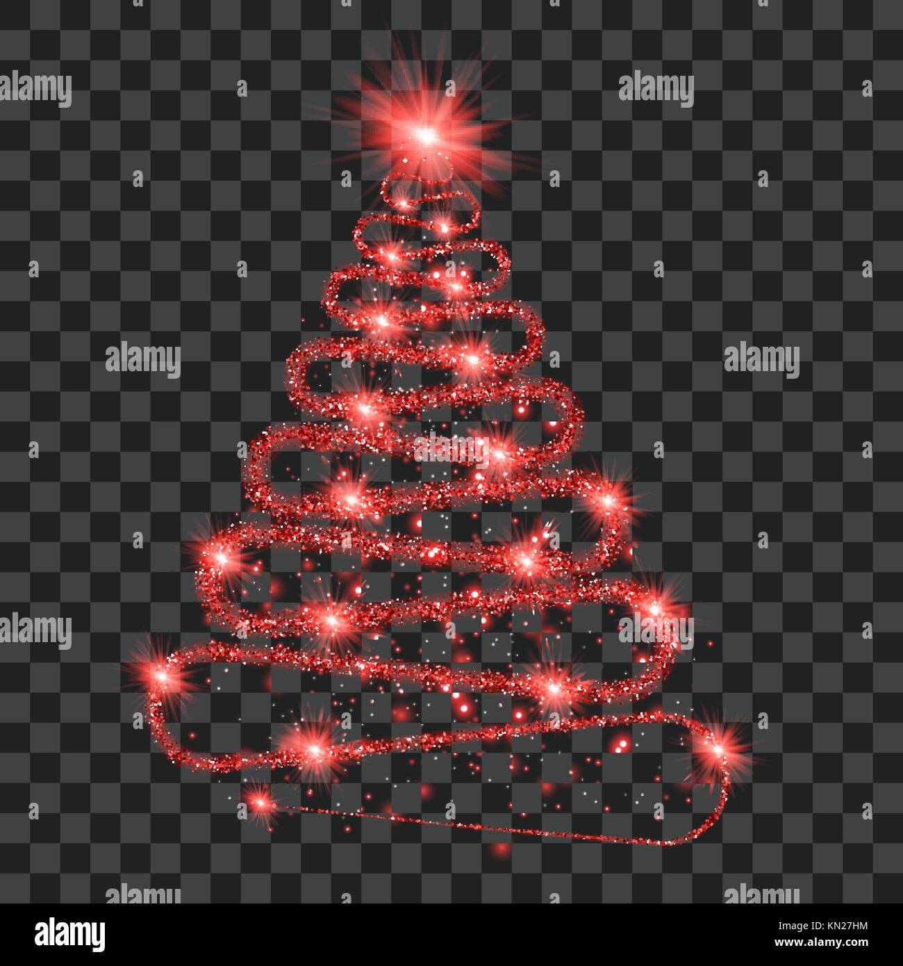Red particle wave in form of christmas tree Stock Vector Image & Art ...