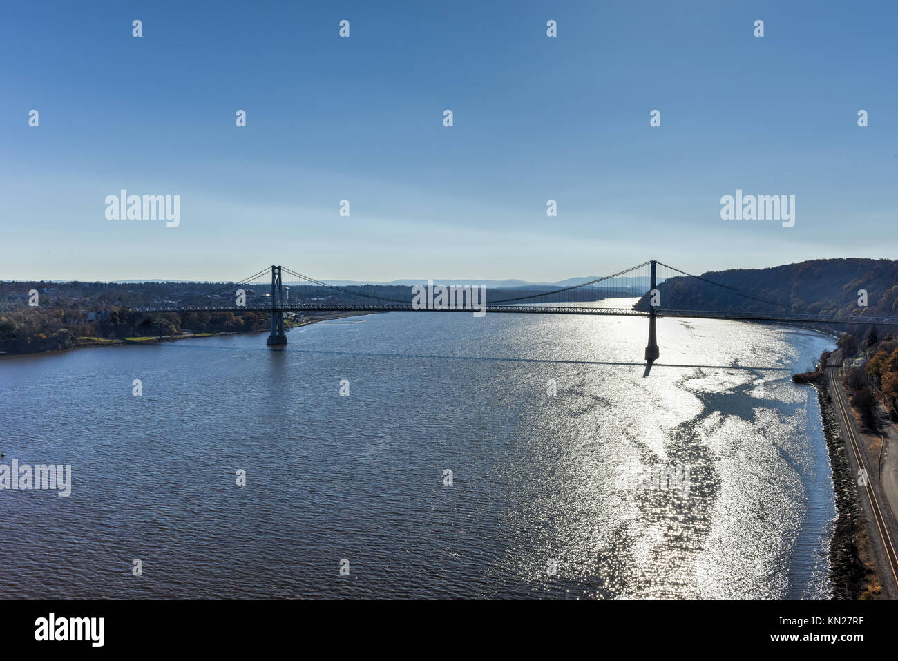 Mid-Hudson Bridge crossing the Hudson River in Poughkeepsie, New York ...
