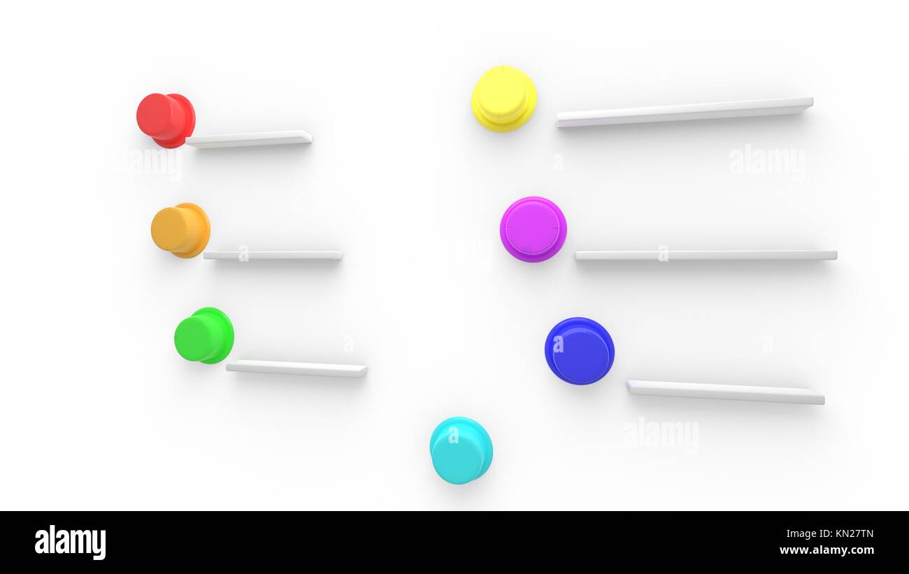 Infographic with colorful items on white background. 3d render Stock ...