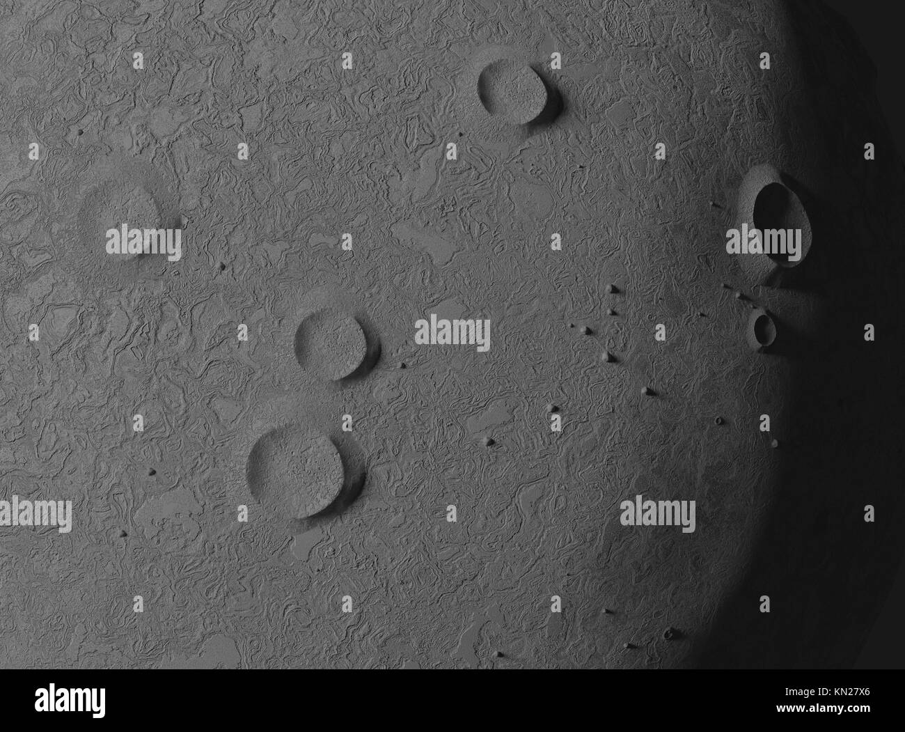 Asteroid or small plant. Craters and bumps. 3d render Stock Photo - Alamy