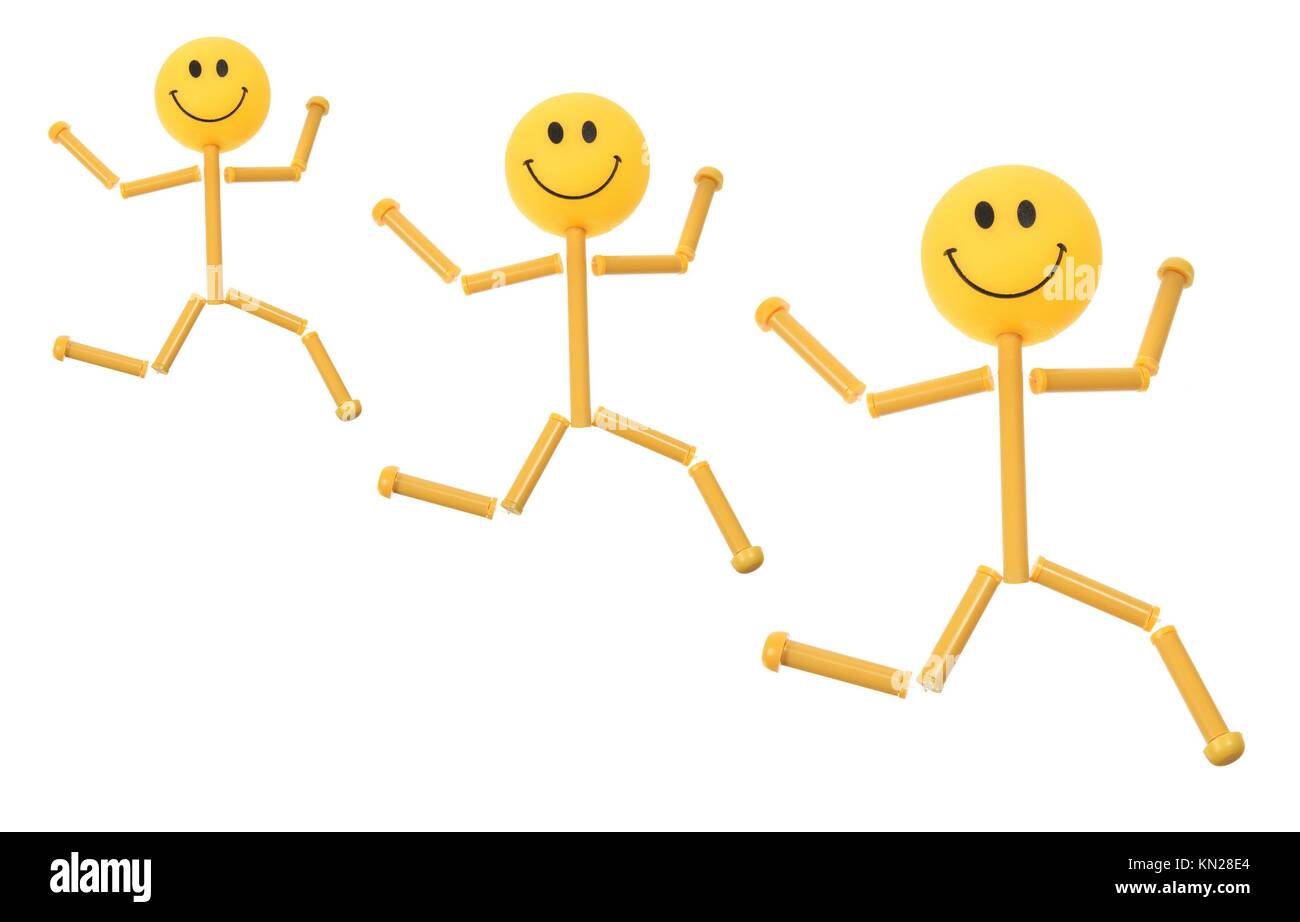 Smiley Figures on White Background Stock Photo - Alamy