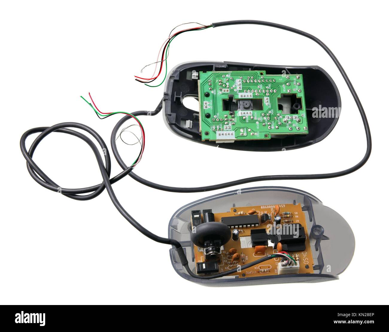 Broken Computer Mouse on White Background Stock Photo - Alamy