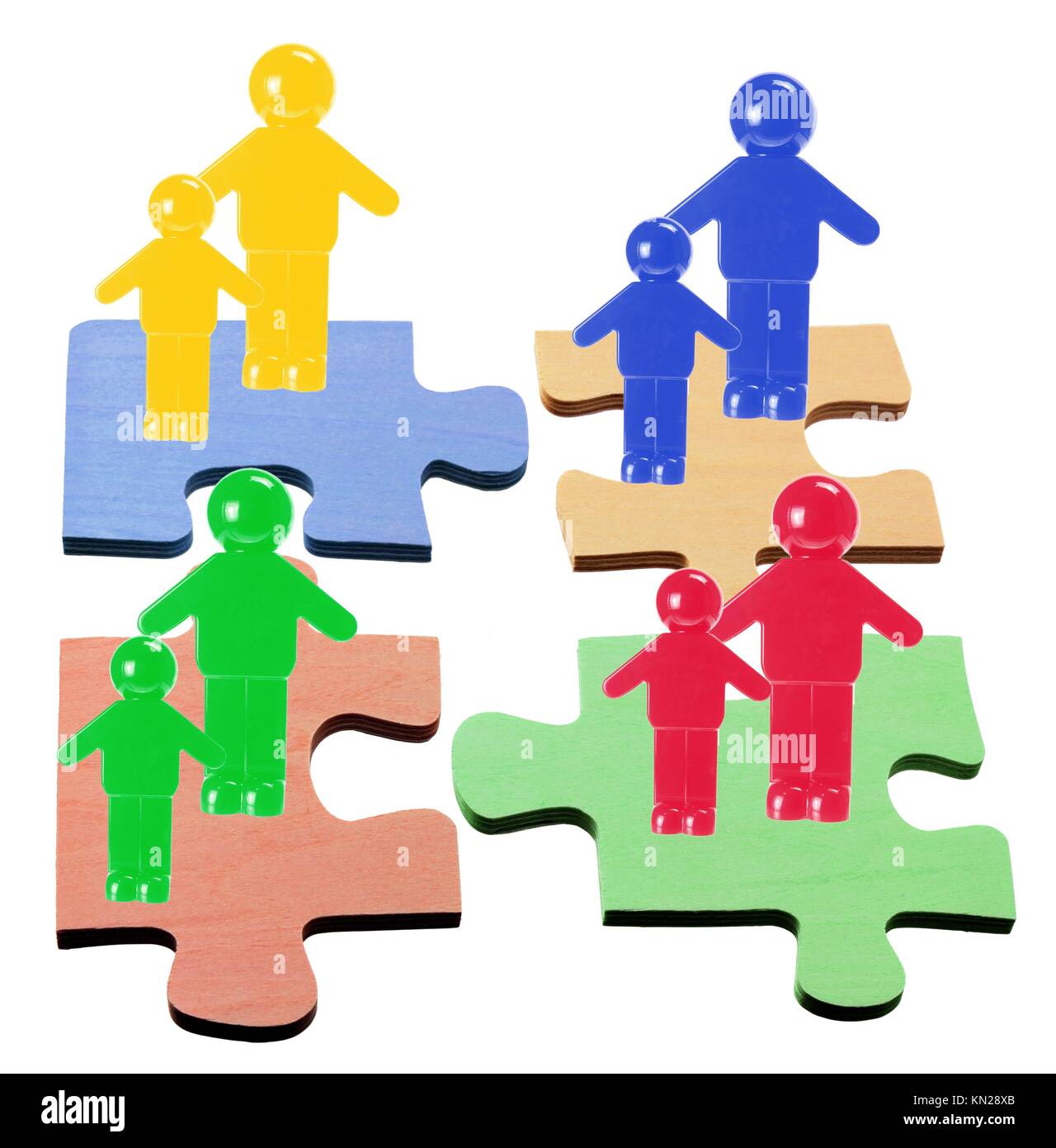 Figures on puzzle pieces hi-res stock photography and images - Alamy