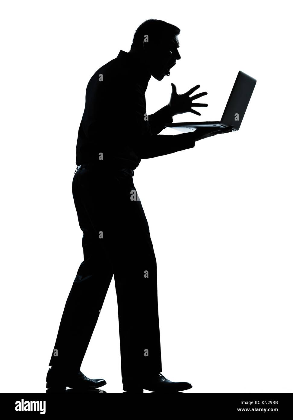 one caucasian business man computing computer laptop angry displeased ... one caucasian business man computing computer laptop angry displeased ...