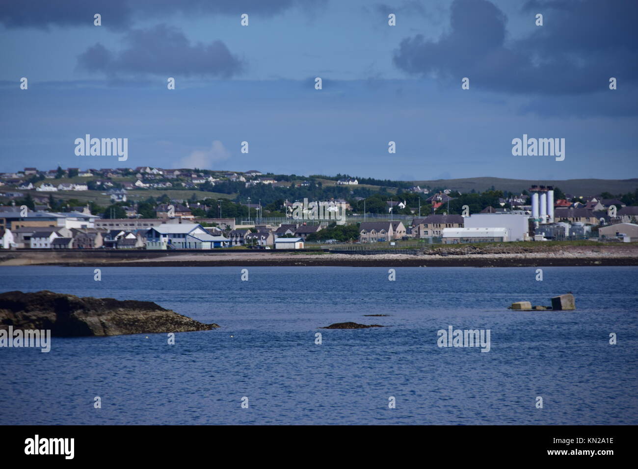 Arriving in Stornoway from sea. Coastal views and perspective. Isle of ...