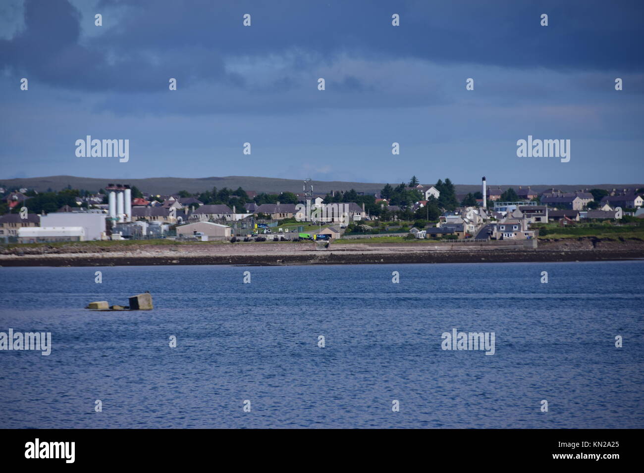 Arriving in Stornoway from sea. Coastal views and perspective. Isle of ...
