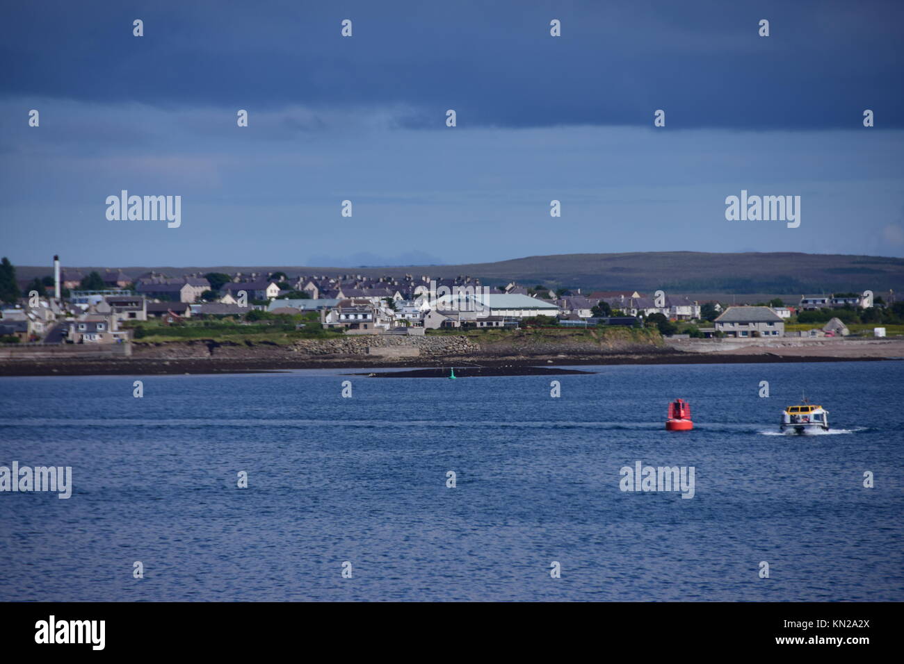 Arriving in Stornoway from sea. Coastal views and perspective. Isle of ...