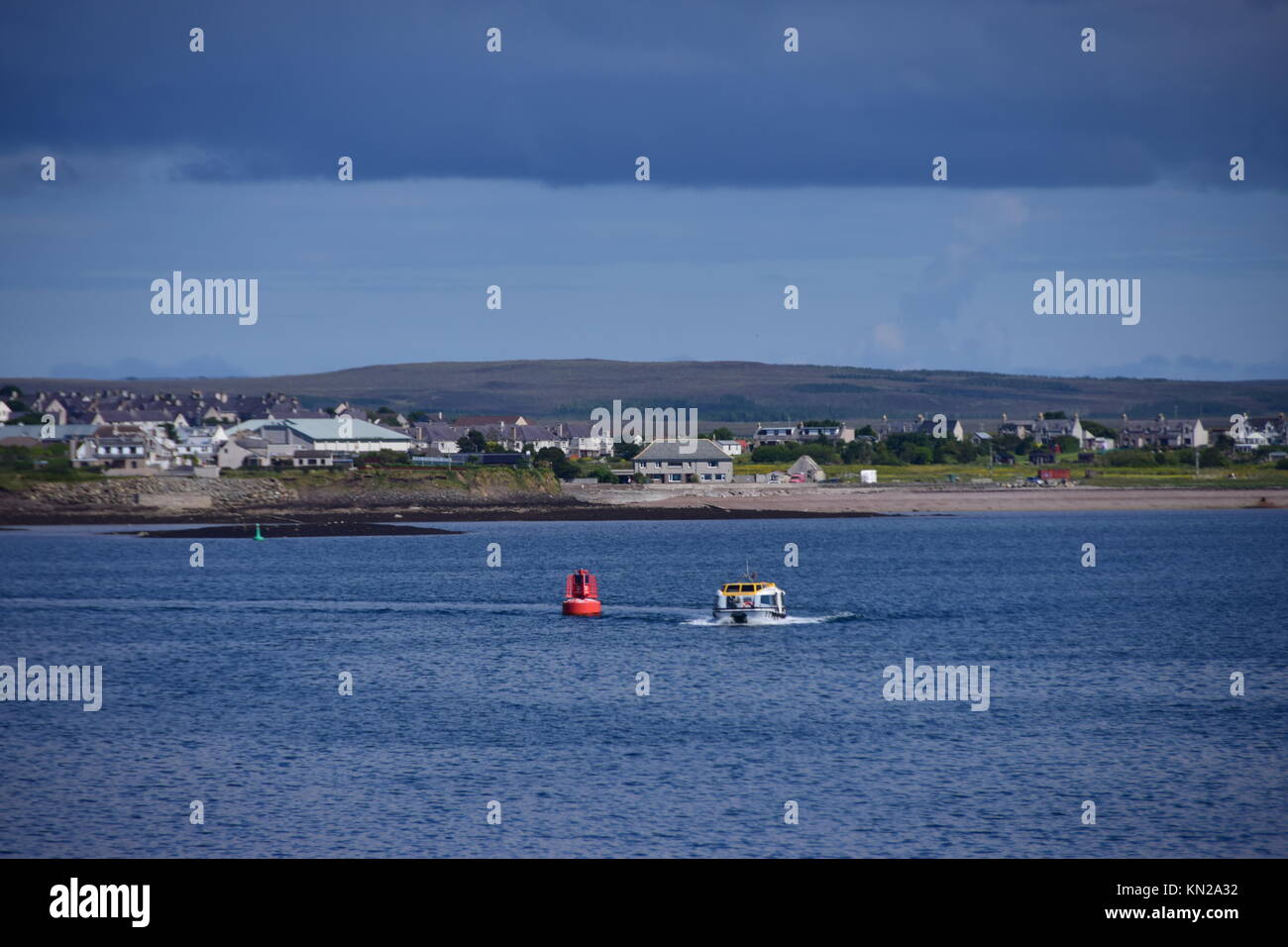 Arriving in Stornoway from sea. Coastal views and perspective. Isle of ...