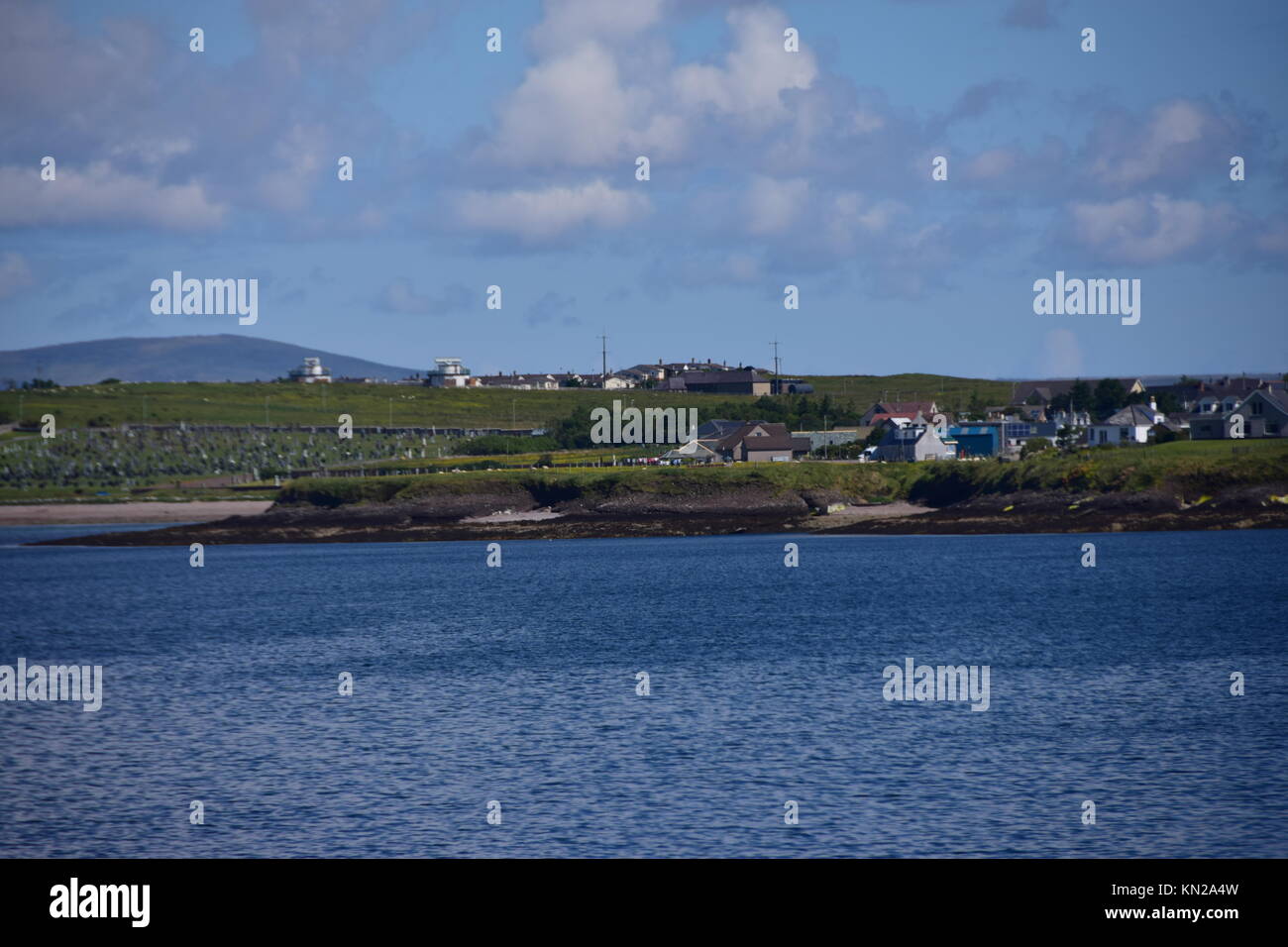 Arriving in Stornoway from sea. Coastal views and perspective. Isle of ...