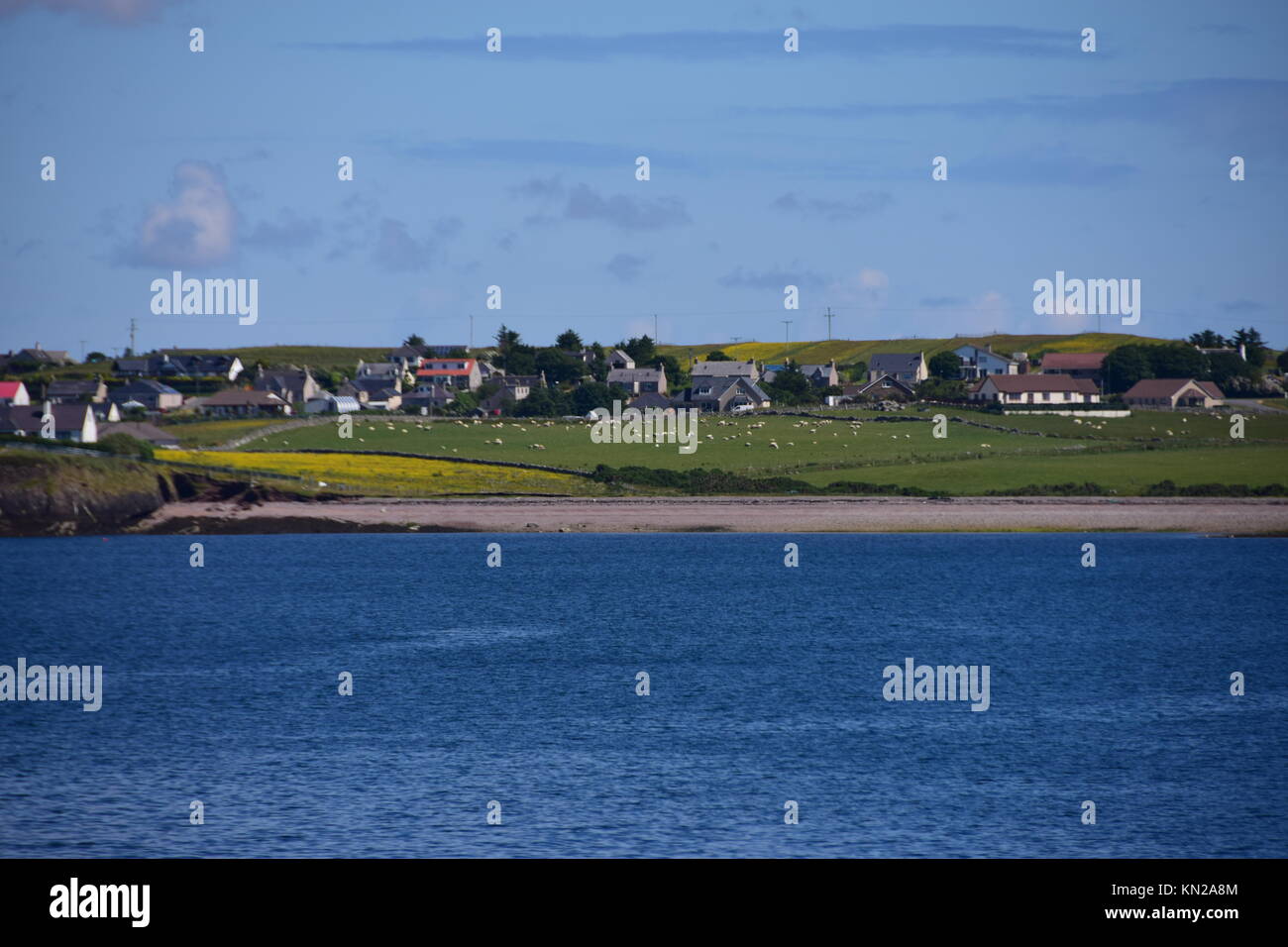 Arriving in Stornoway from sea. Coastal views and perspective. Isle of ...