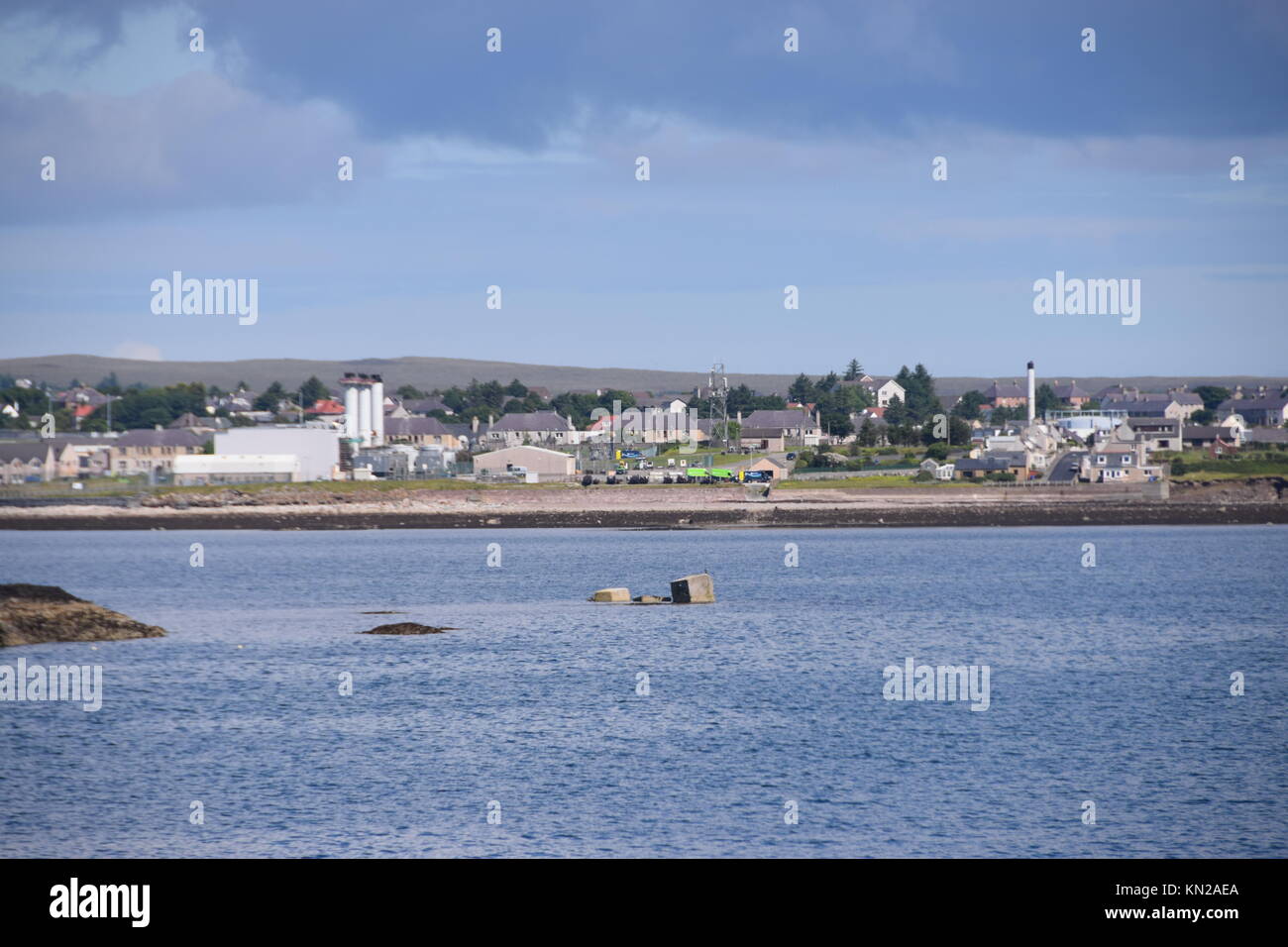 Arriving in Stornoway from sea. Coastal views and perspective. Isle of ...