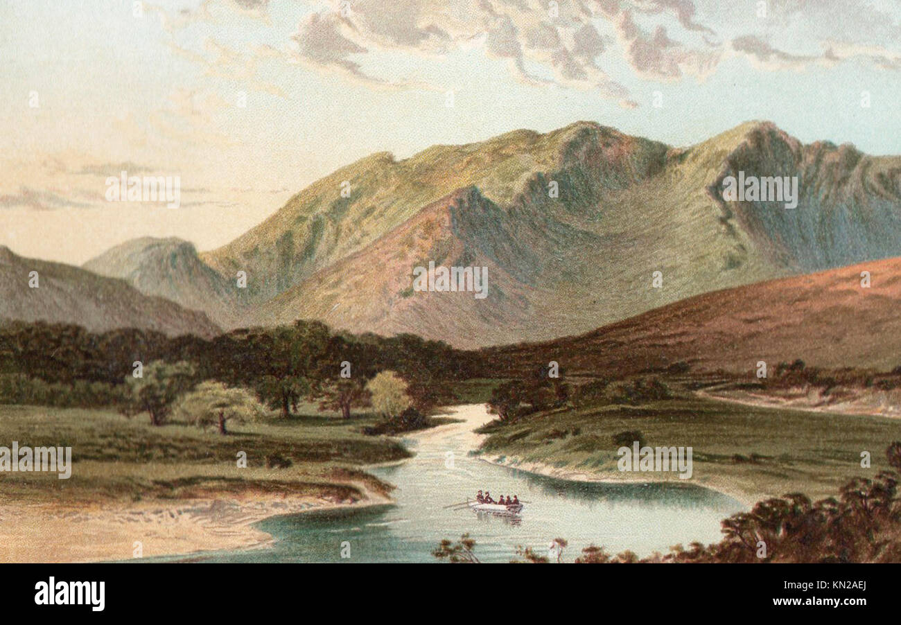 Macgillicuddy's Reeks, Killarney, Ireland, Victorian illustration Stock ...