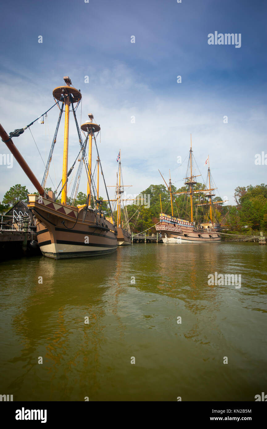 USA Virginia VA Historic Jamestown Settlement three ships Susan ...