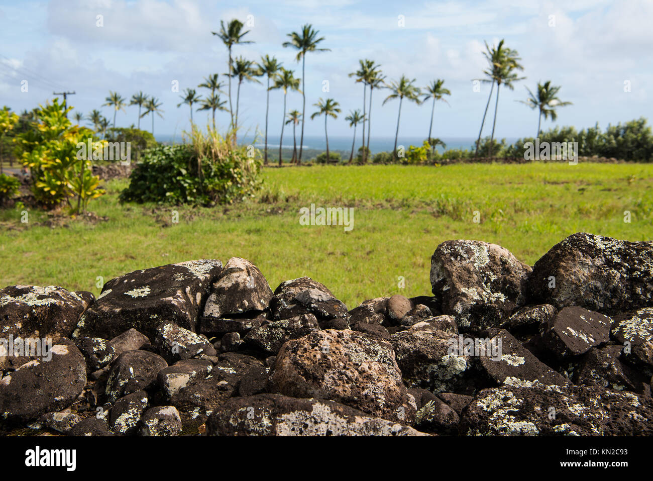 Poliahu Heiau on Kauai island, Hawaii, a highly important ritual place ...