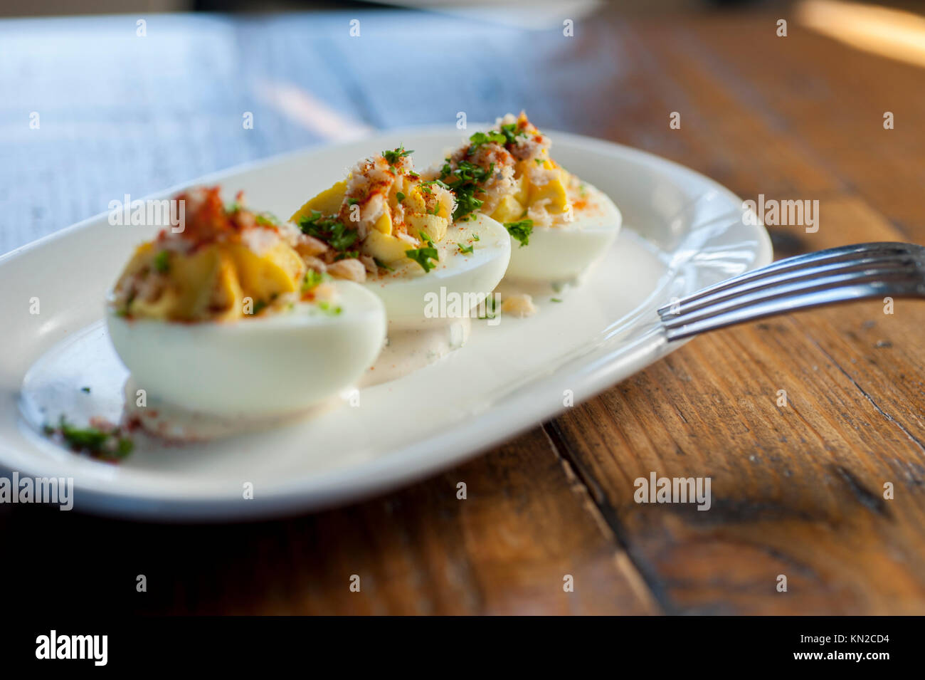 How to make deviled eggs hi-res stock photography and images - Alamy