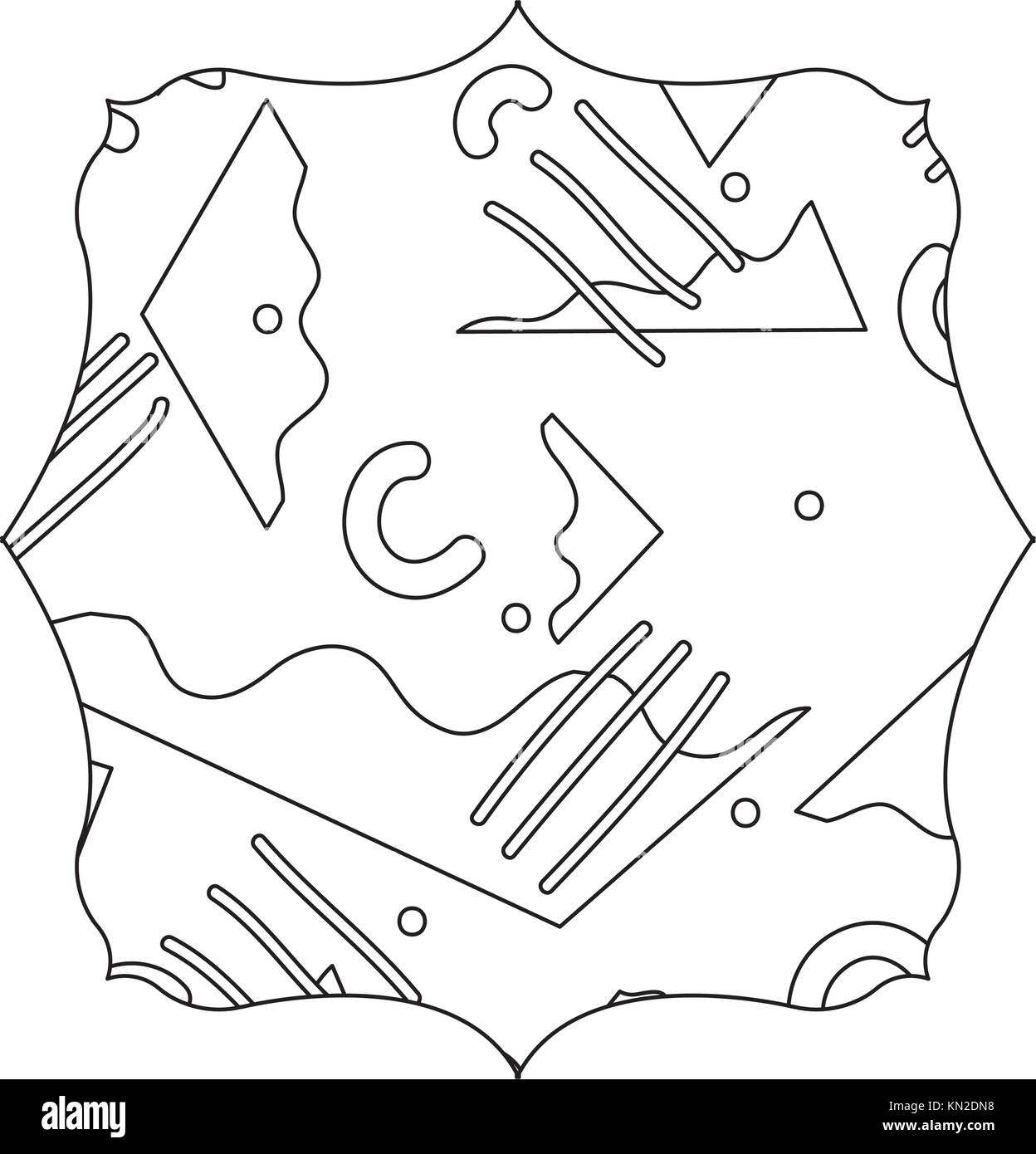 line square with abstract figures style background vector illustration ...