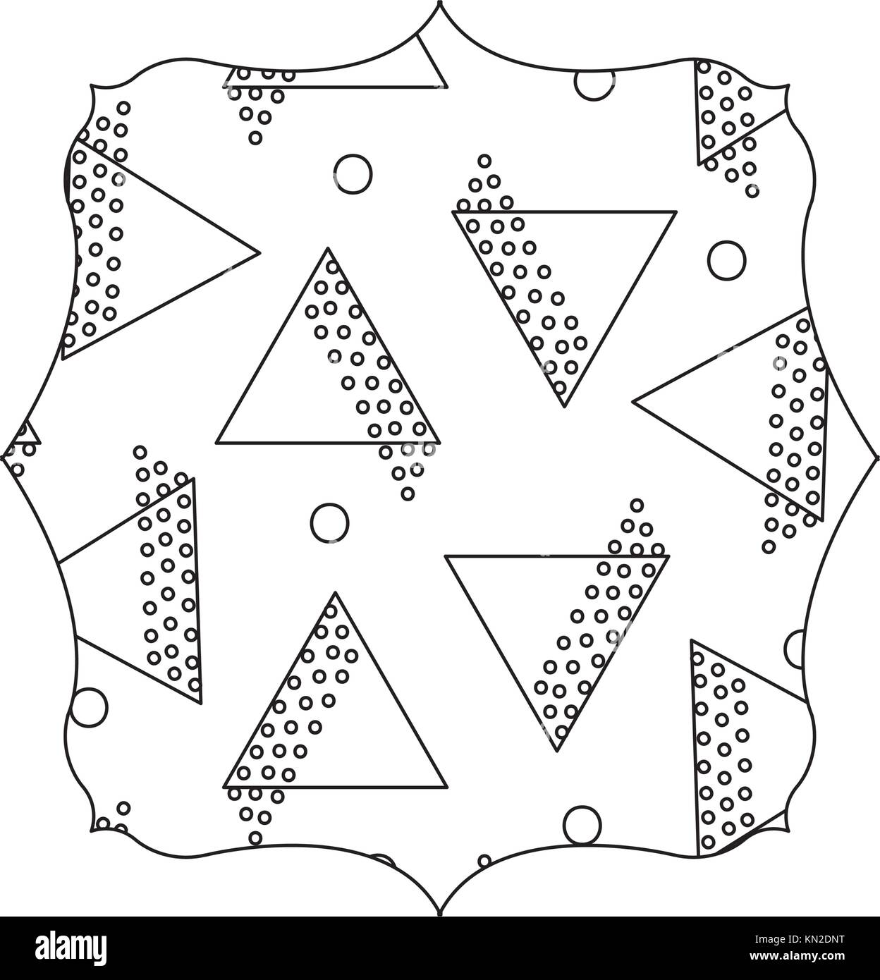 line square with geometric style figures background vector illustration ...