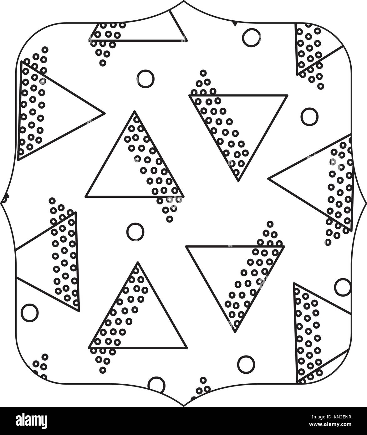 line quadrate with geometric style figures background vector ...