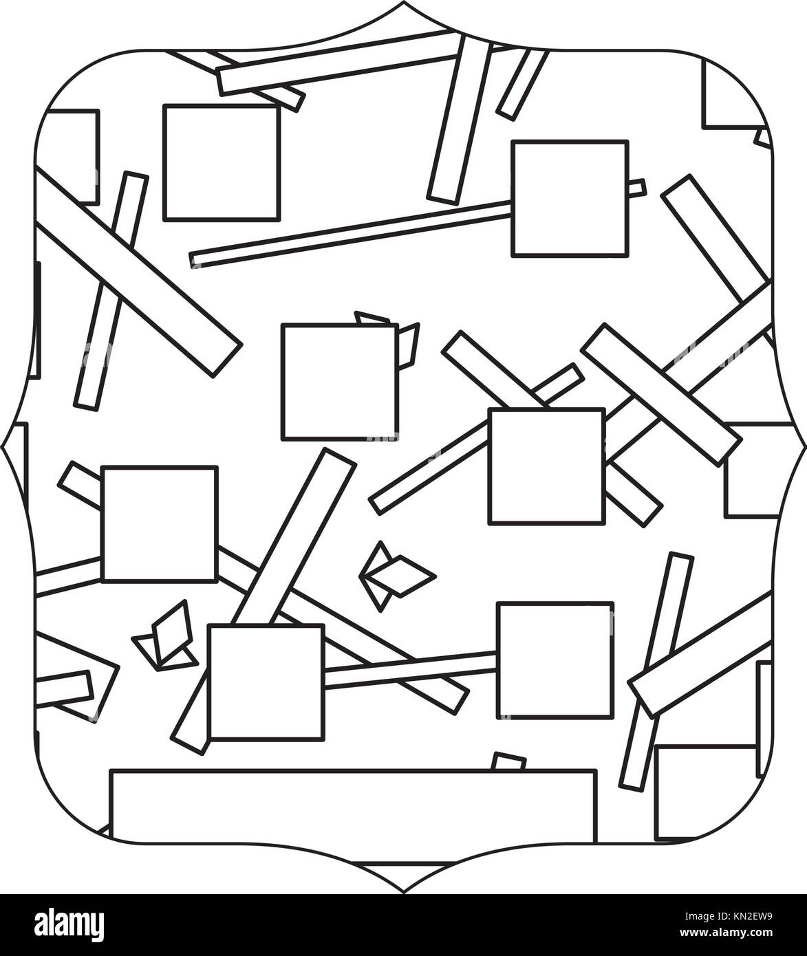 line quadrate with graphic abstract style background vector ...