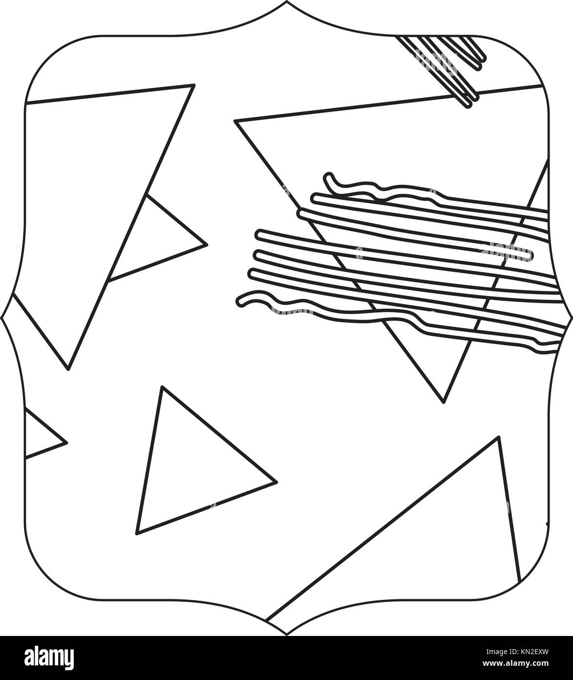 line quadrate with geometric figure stye background vector illustration ...