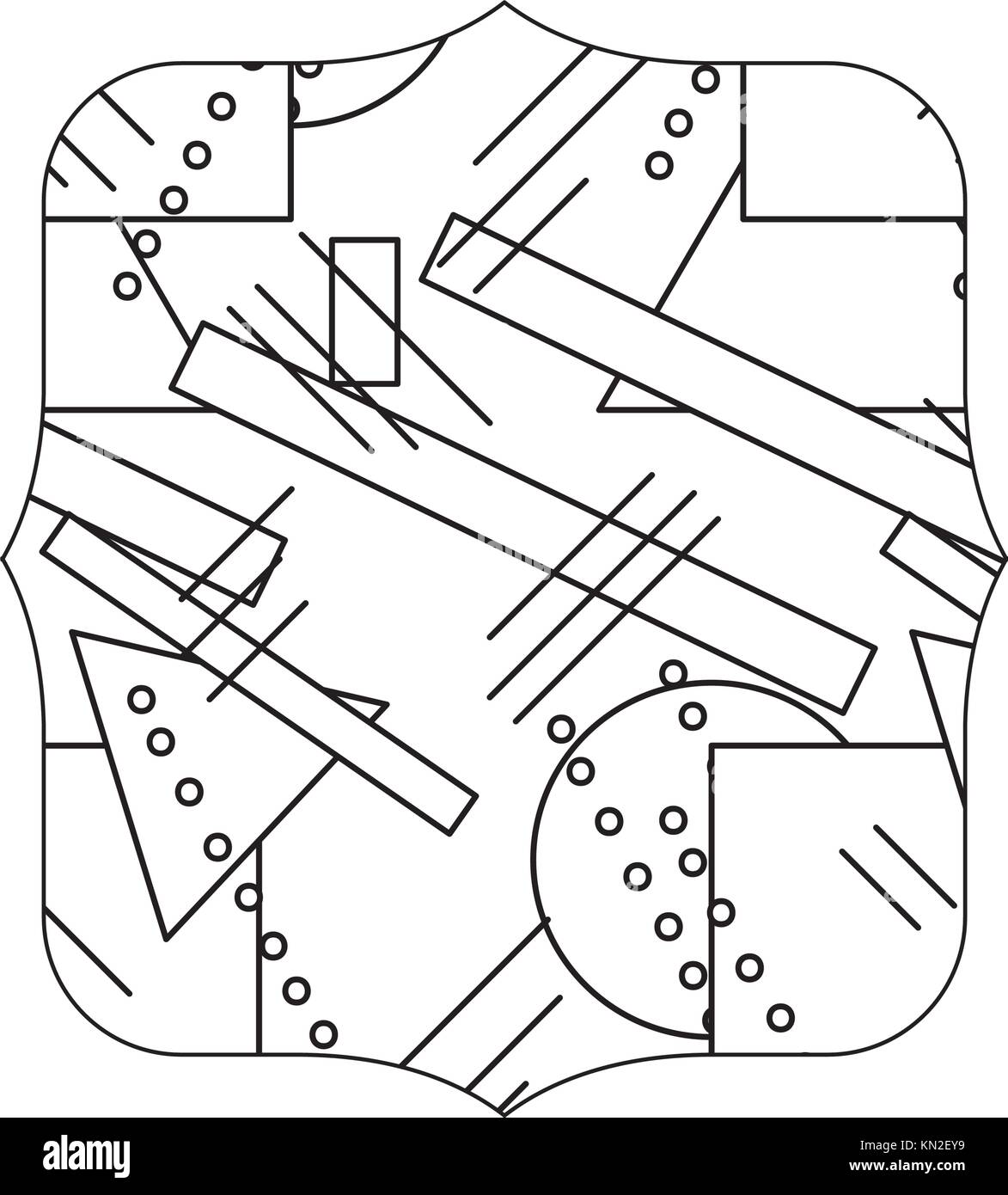 line quadrate with geometric abstract style background vector ...