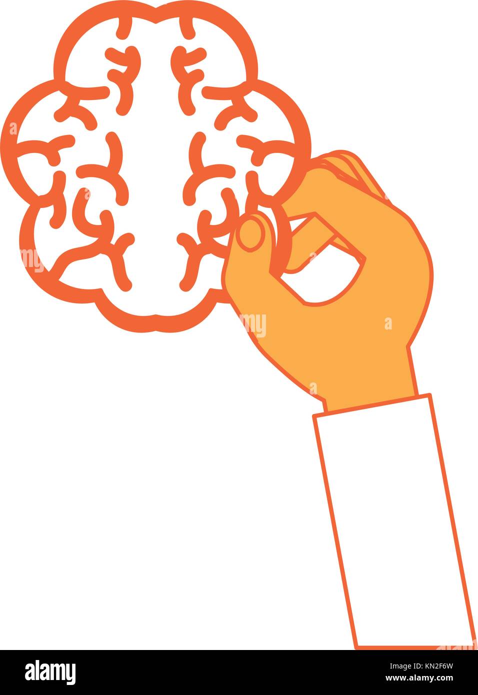hand with brain icon Stock Vector Image & Art - Alamy
