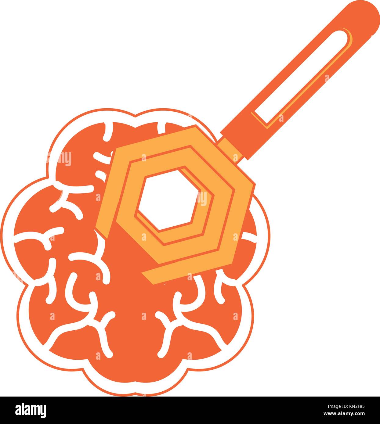 brain and spanner tool icon Stock Vector Image & Art - Alamy