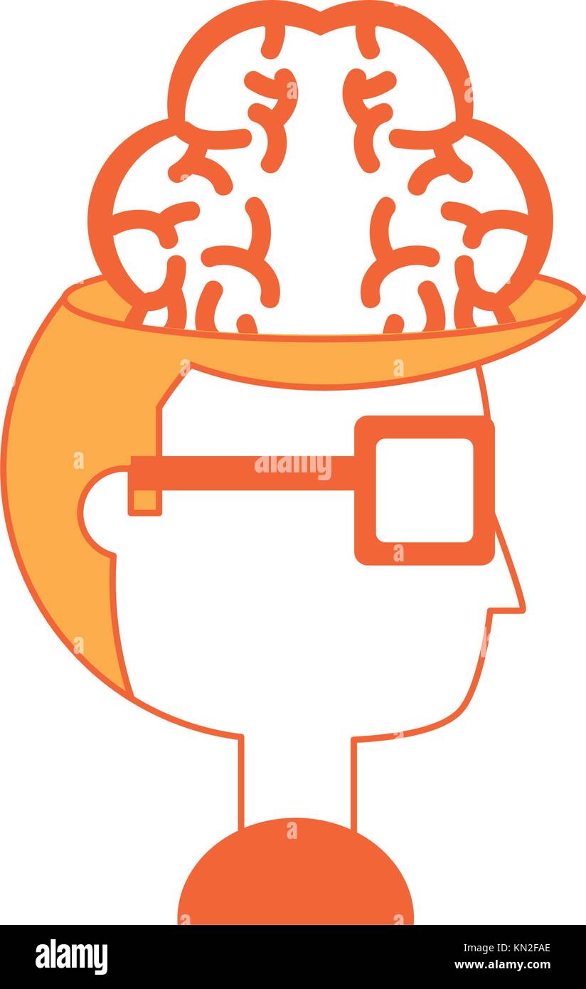 man head and brain icon Stock Vector Image & Art - Alamy