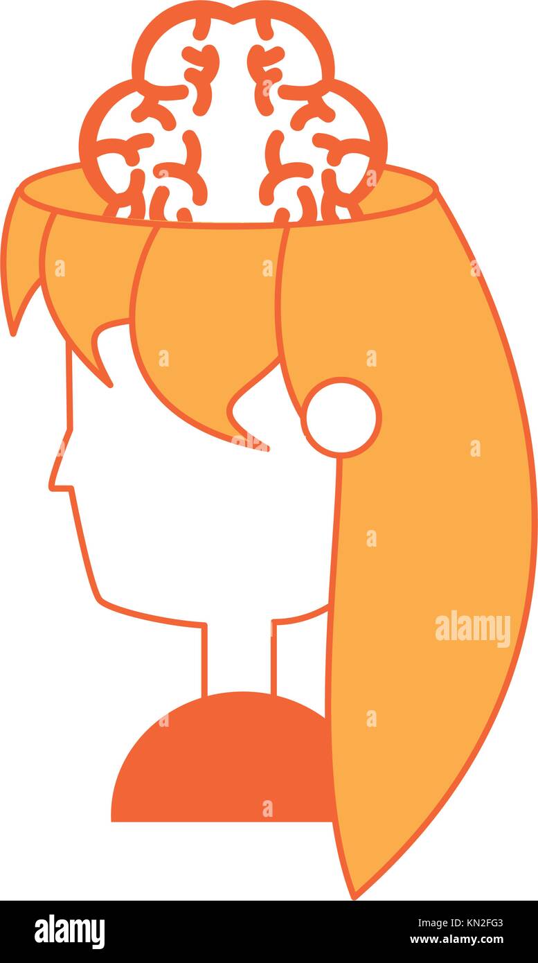 woman head and brain icon Stock Vector Image & Art - Alamy