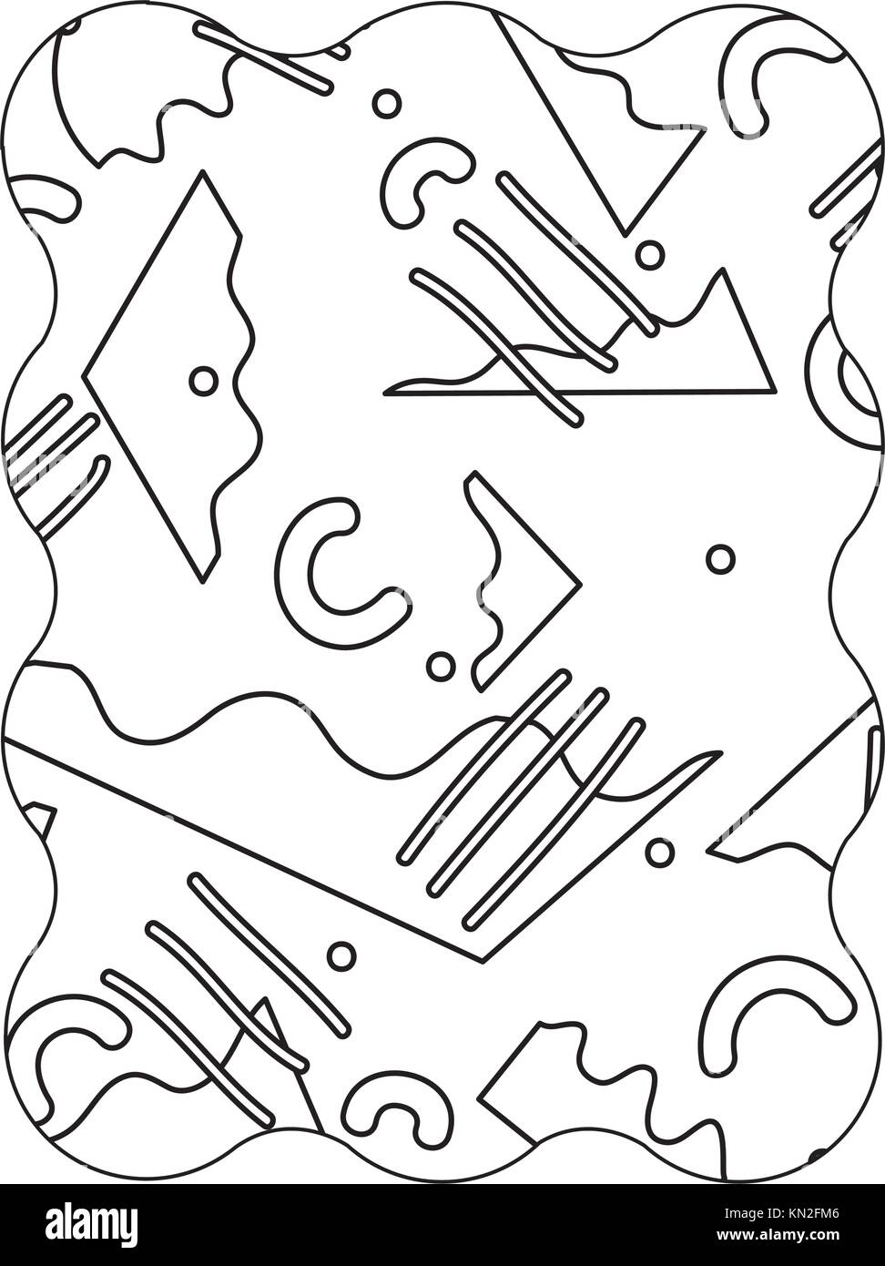 line rectangle with abstract figures style background vector ...