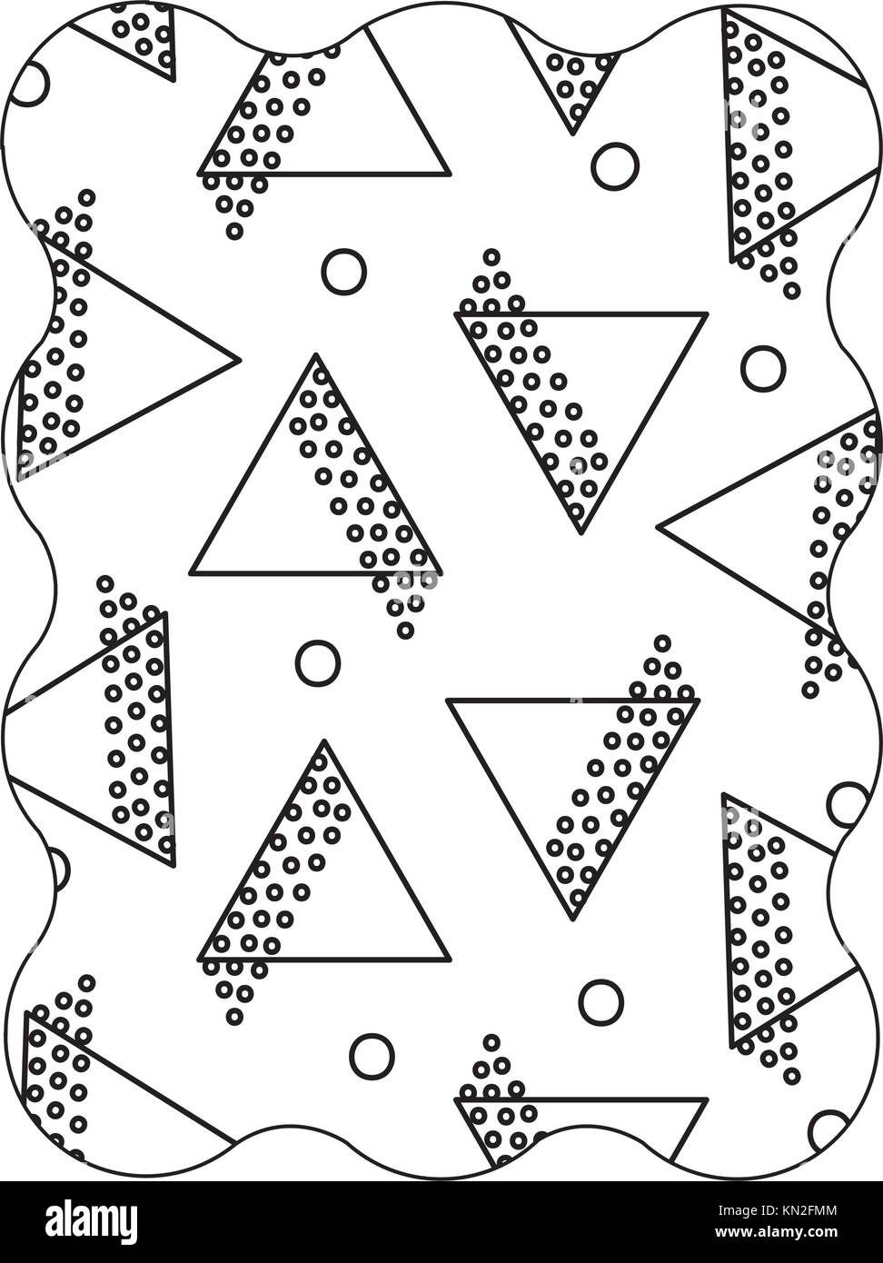 line rectangle with geometric style figures background vector ...