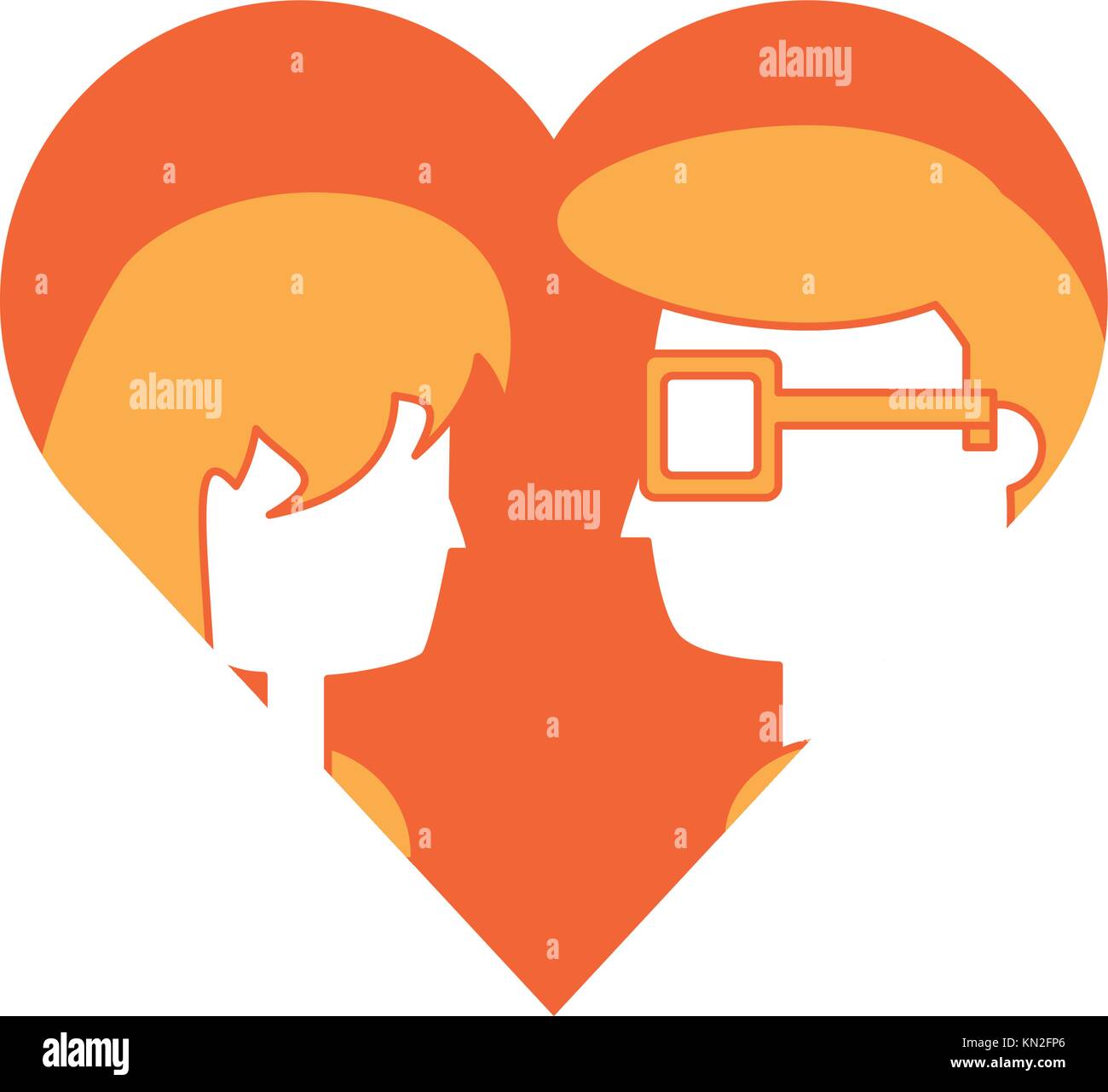 heart with couple icon Stock Vector Image & Art - Alamy