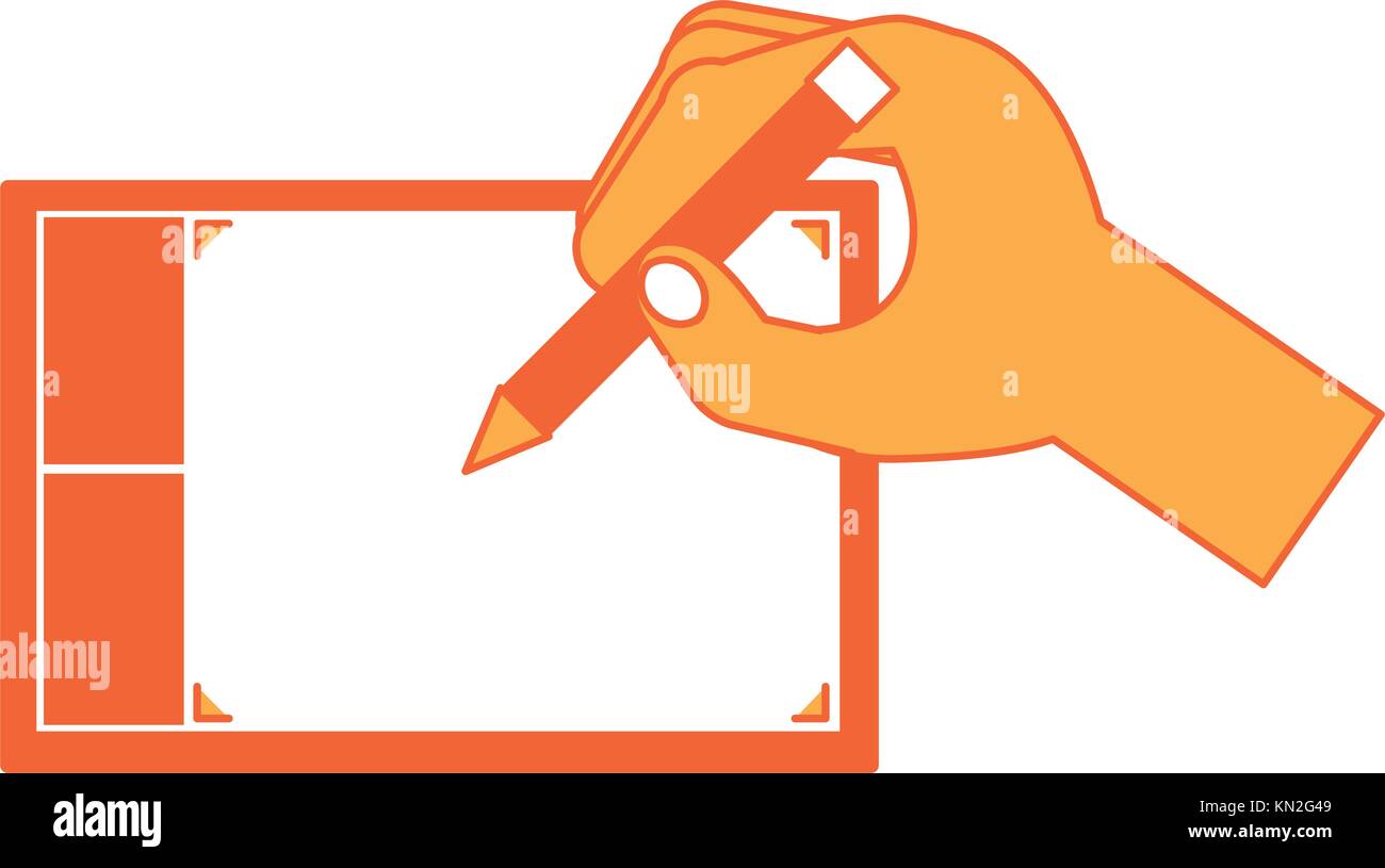 Designer using drawing tablet Stock Vector Images - Alamy