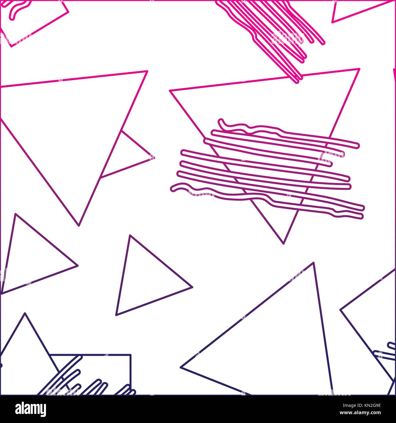 color line abstract triangle figure memphis style background vector ...