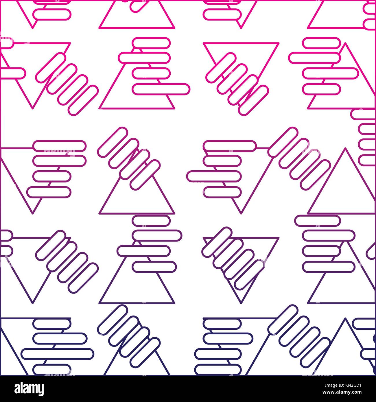 color line memphis triangle style figure background vector illustration ...