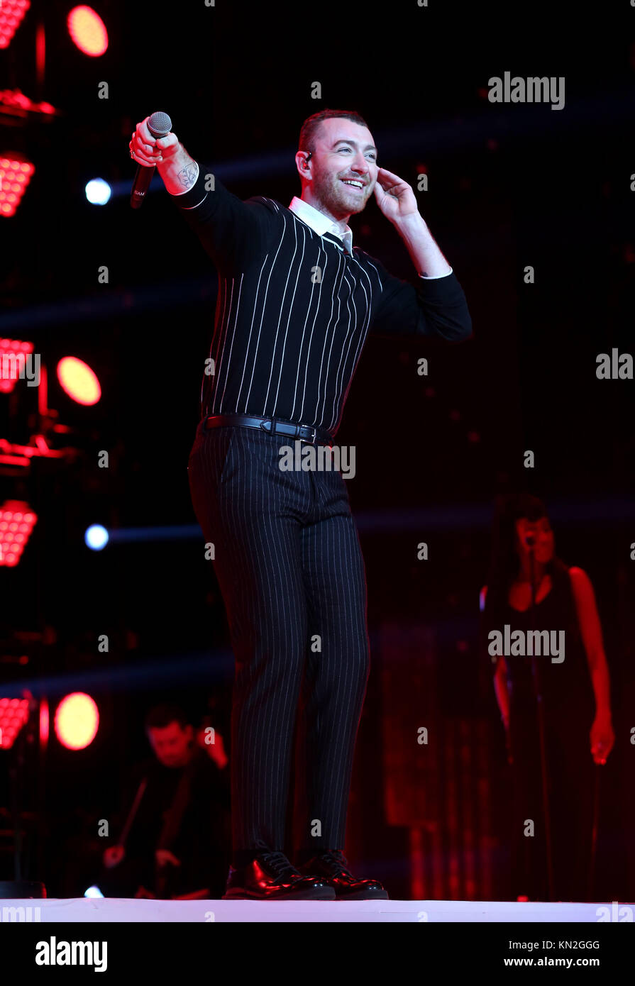 Sam Smith performs on stage during day one of Capital's Jingle Bell ...