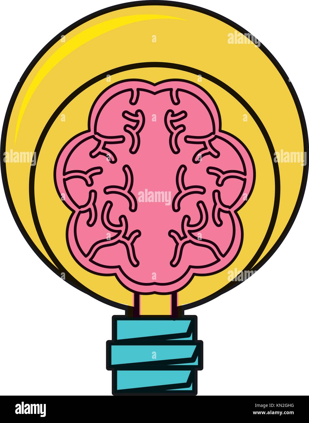 Human brain in lightbulb Stock Vector Image & Art - Alamy