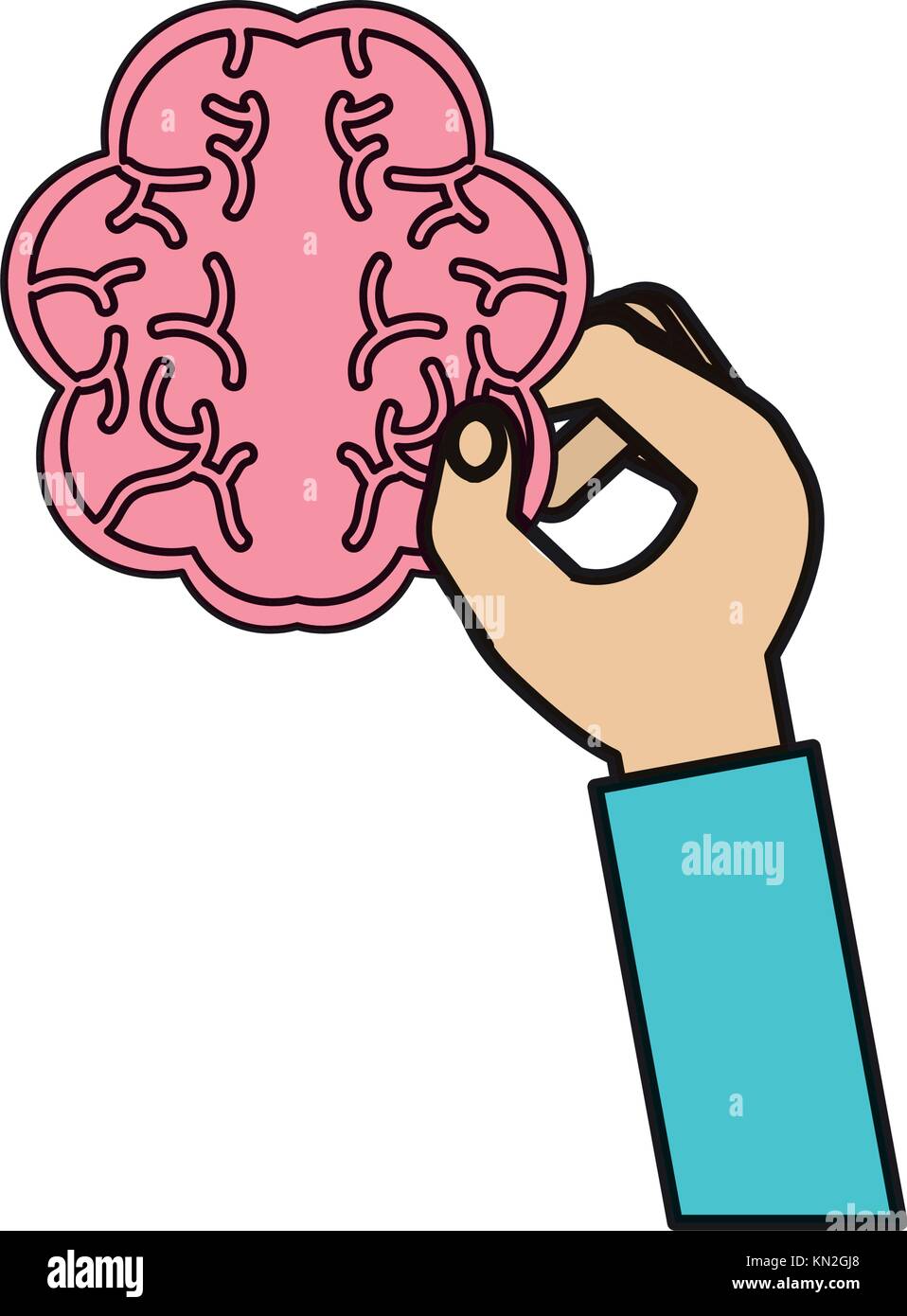 hand with brain icon Stock Vector Image & Art - Alamy