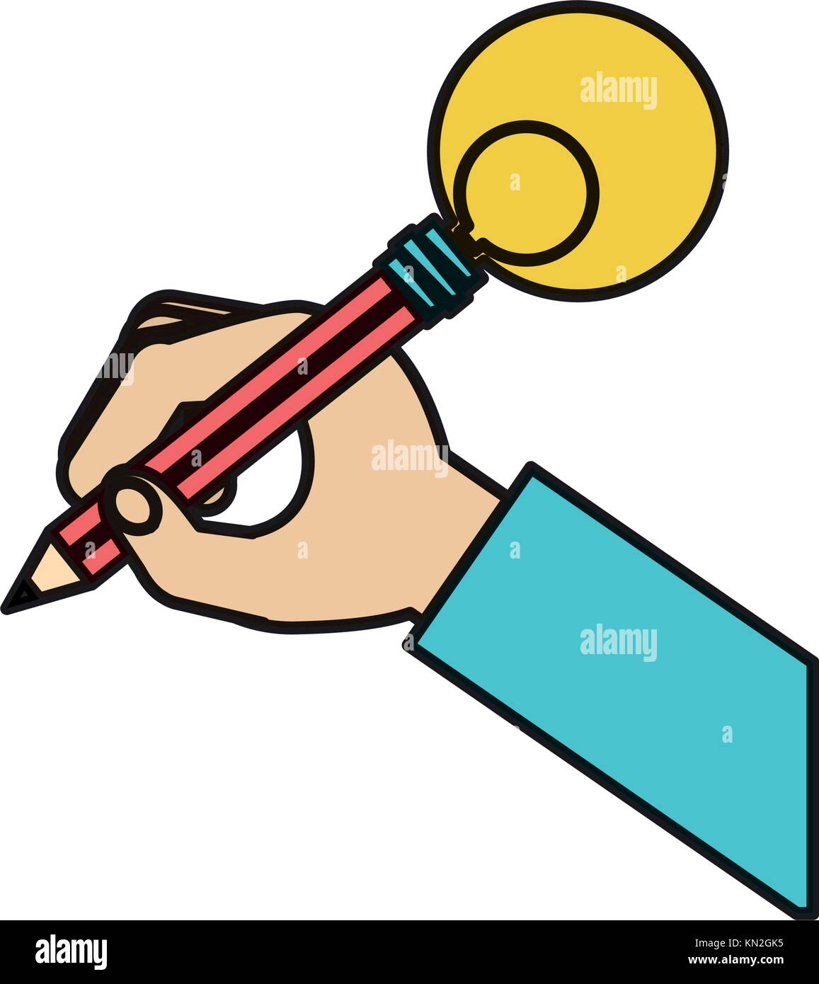 hand holding a pencil icon Stock Vector Image & Art - Alamy