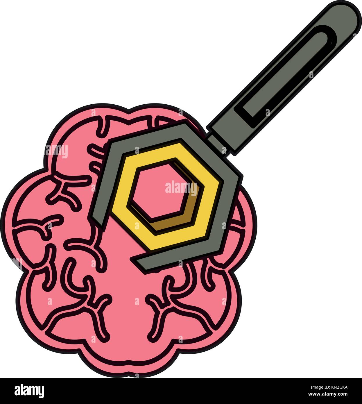 brain and spanner tool icon Stock Vector Image & Art - Alamy