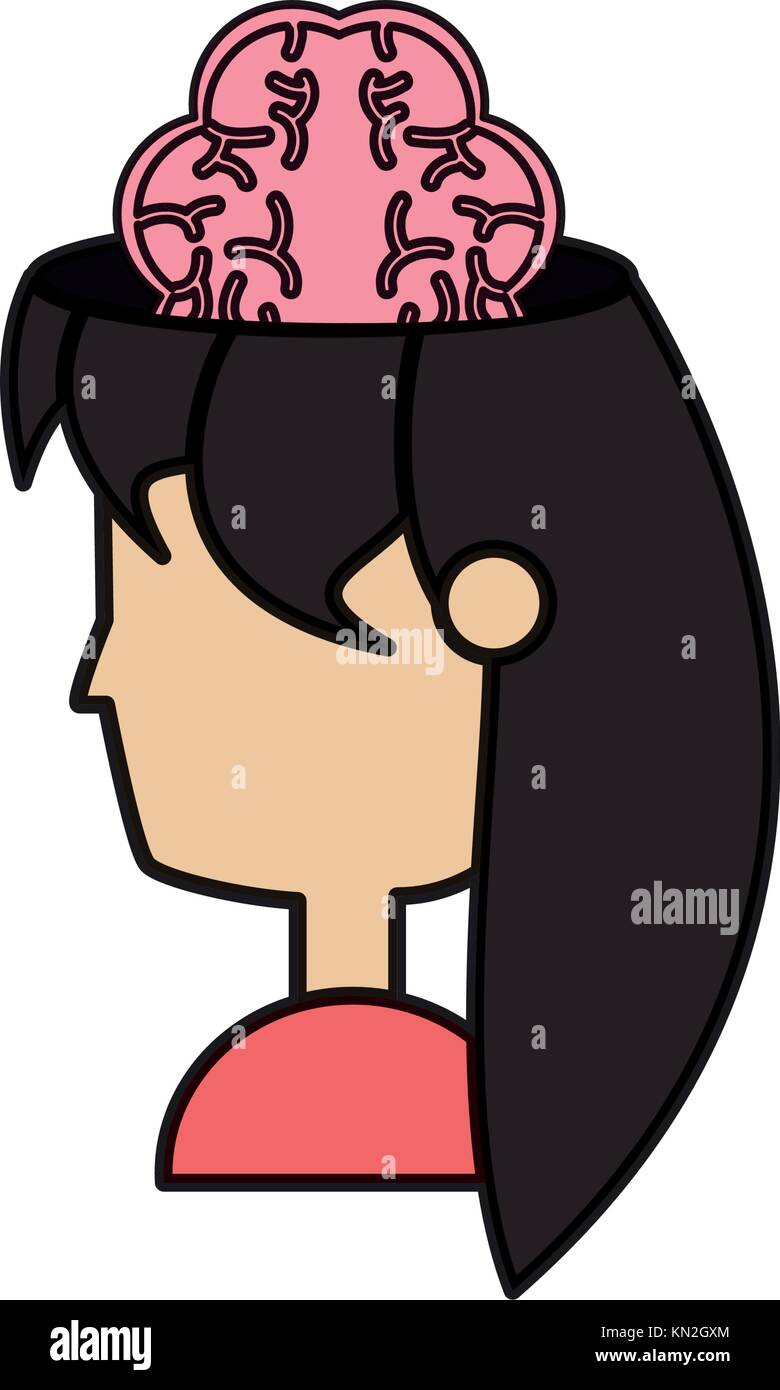 woman head and brain icon Stock Vector Image & Art - Alamy