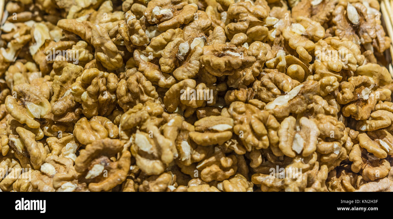 Shelled walnuts on a counter Stock Photo - Alamy