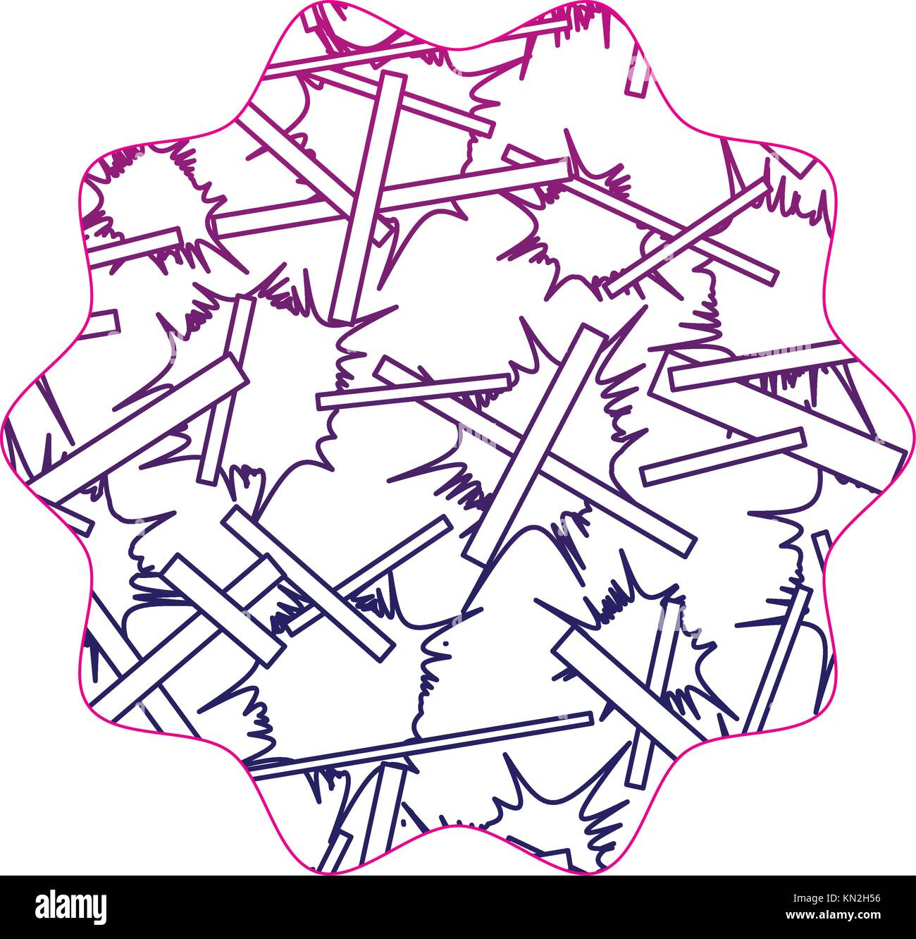 color line star with abstract memphis design background vector ...